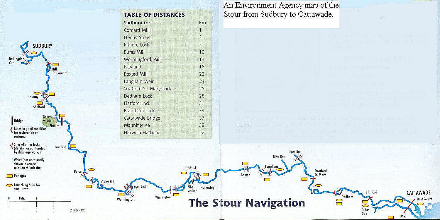 Map of River Stour Environment Agency – Flatford and Constable